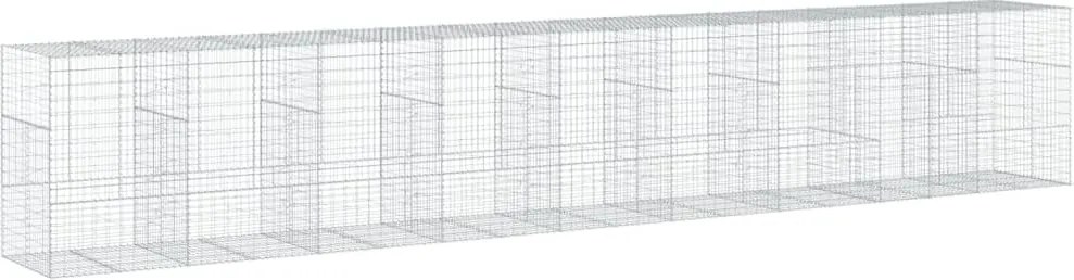 Gabionový koš s víkem 900 x 100 x 150 cm pozinkované železo 3295221