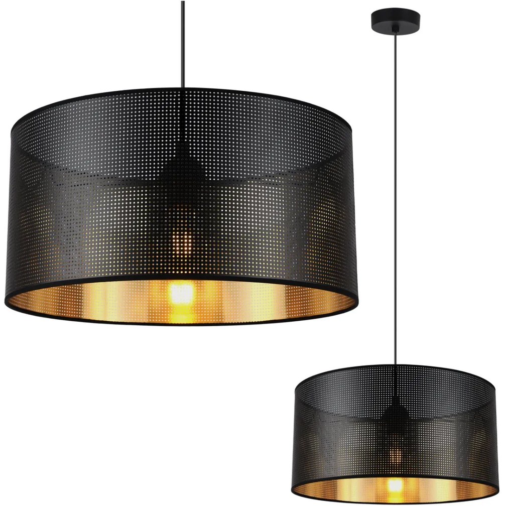 Závěsné svítidlo Asti0, 1x černé PVC stínítko, (fi 40cm), g, b