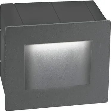 NV 727002 Venkovní zapuštěné svítidlo do zdi KRYPTON tmavě šedý hliník LED 3W 3000K 220-240V 15st. IP54 - NOVA LUCE