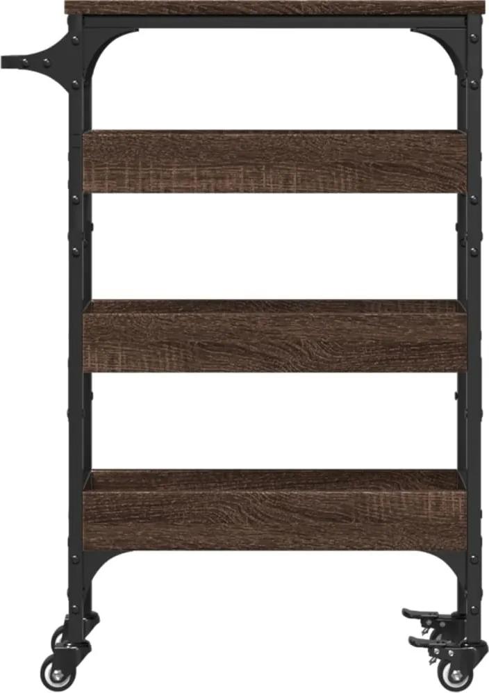 vidaXL Kuchyňský vozík 53 x 20 x 76 cm kompozitní dřevo [842355] Barva: hnědý dub