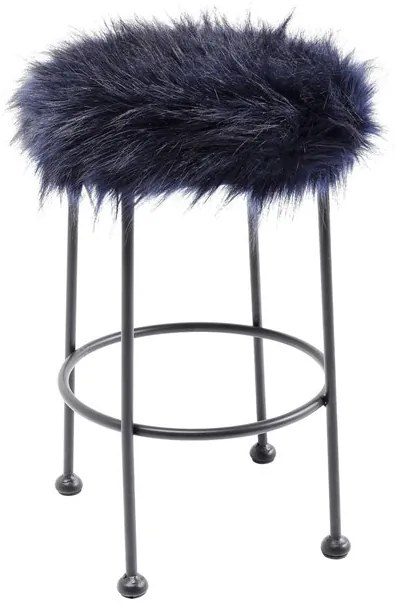 KARE DESIGN Sada 2 ks − Stolička Ontario Fur tmavě modrá, 30 cm