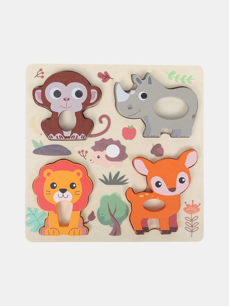 Sinsay - Dřevěné puzzle s motivem zvířat 5 ks - vícebarevná