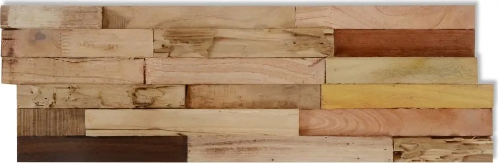 vidaXL Nástěnné obkladové panely 10 ks 1,03 m² masivní teakové dřevo [326170] Barva: Vícebarevný