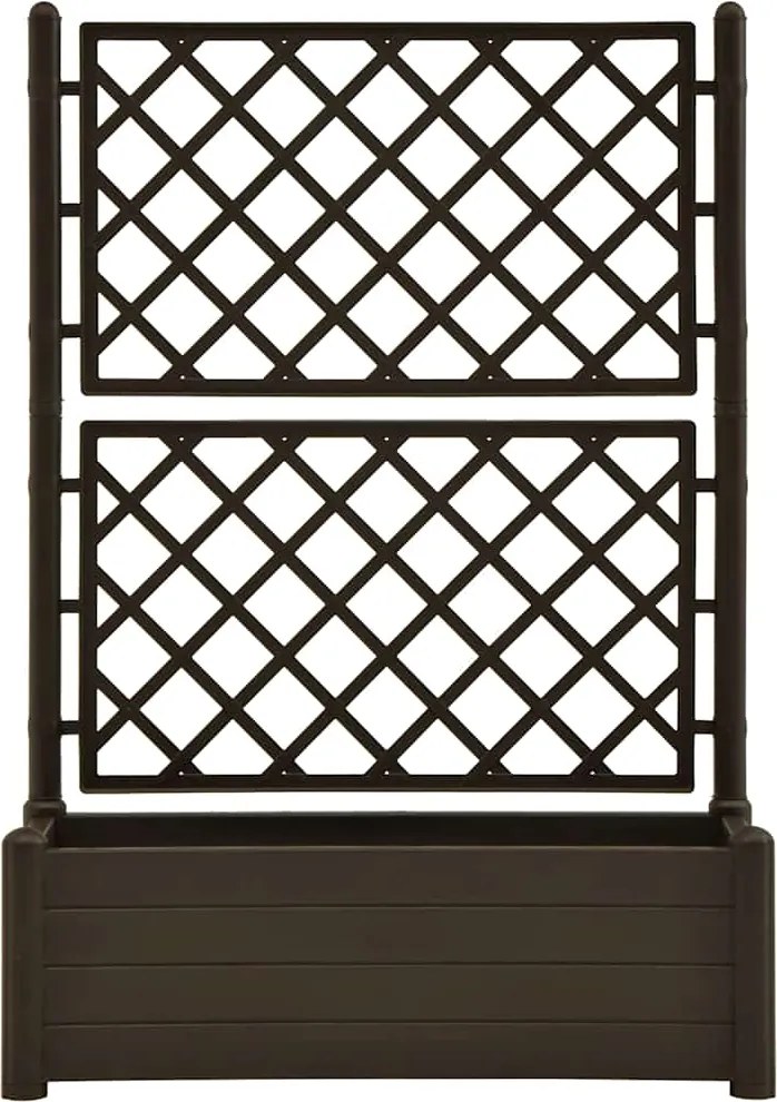 Zahradní truhlík s treláží 100 x 43 x 142 cm PP mokka 313984
