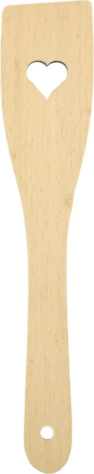 AMADEA Dřevěná obracečka se srdcem, masivní dřevo, 28 cm