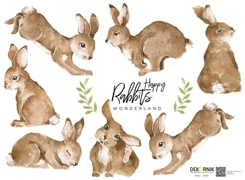 Samolepka do dětského pokoje sada pohádkových králíků