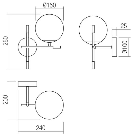 Redo 01-2944 - Nástěnné svítidlo ESSENTIAL 1xE14/28W/230V pravá