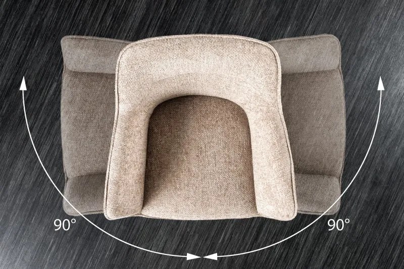 Designová otočná židle Rahiq šampaňská
