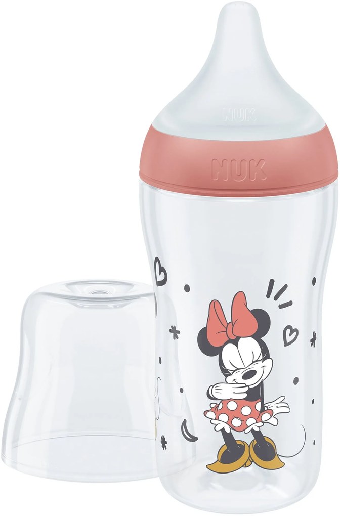 Kojenecká láhev nuk perfect match mickey s kontrolou teploty 260 ml červená