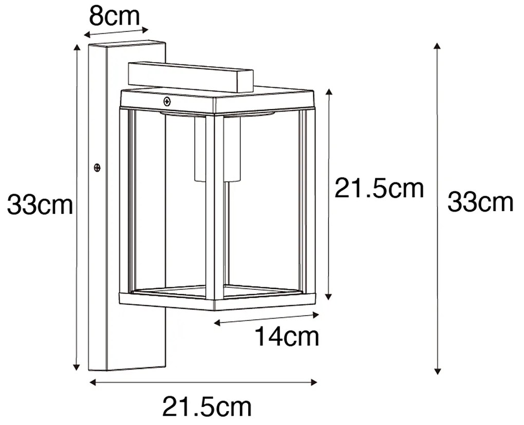 Chytré venkovní nástěnné svítidlo rezavě hnědé IP44 vč. WiFi ST64 - Charlois