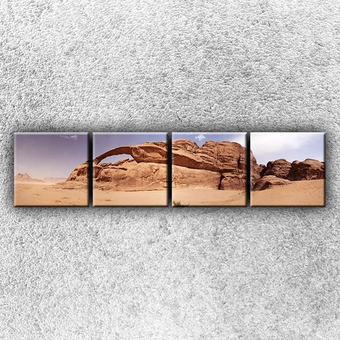 4 dílný obraz Skála v poušti