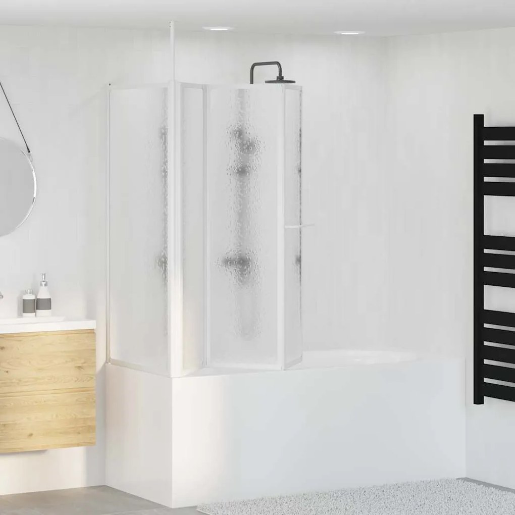 Sprchová a vanová zástěna tvar L 70x120x137cm 4 panely skládací 140787