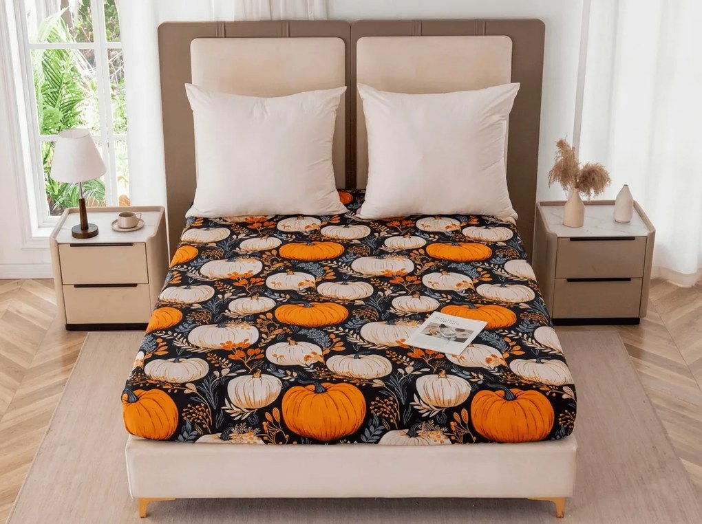 Prostěradlo z mikrovlákna MAGIC PUMPKIN barevné 90x200 cm