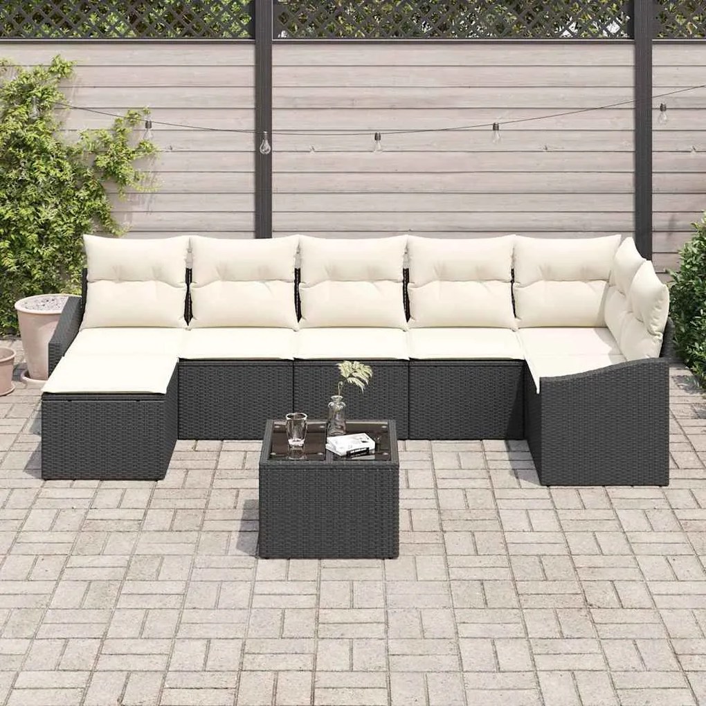 Set pohovek 8 ks Černá polyratan 3346817