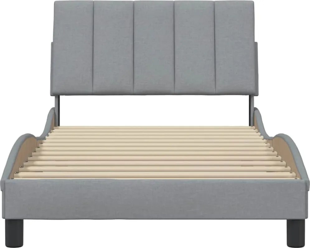 Rám postele bez matrace Hanko světle šedá 100 x 200 cm textil 3310370