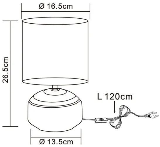 Globo 21624 - Stolní lampa IGA 1xE14/40W/230V šedá/keramika