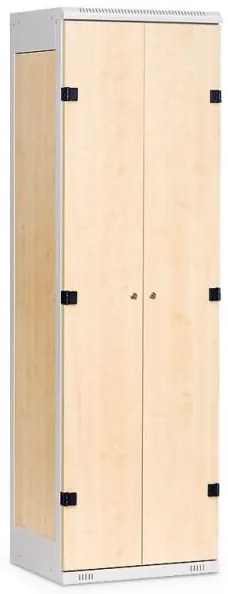 Šatní skříňka 2-dveřová, 1970 x 600 x 500 mm - lamino/kov