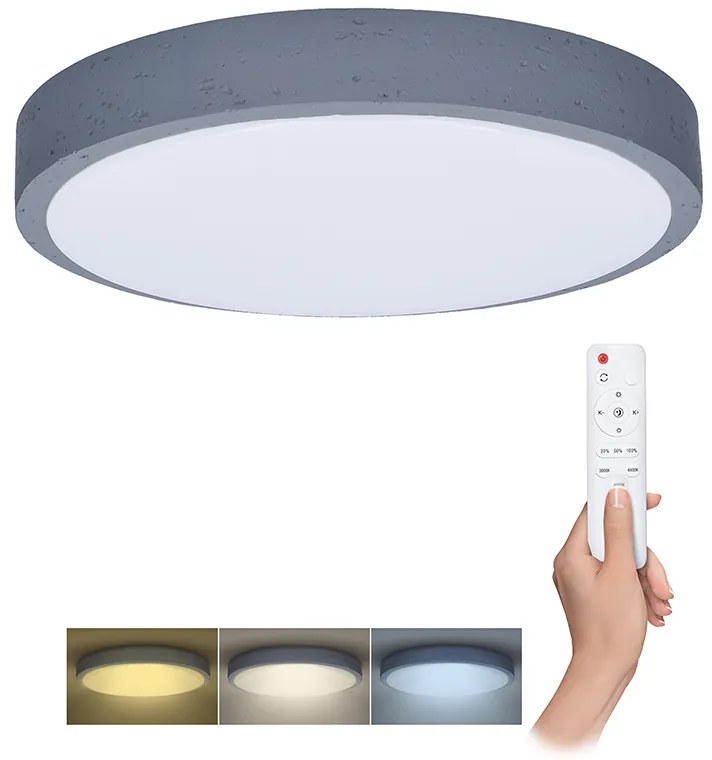 Solight LED osvětlení s dálkovým ovladačem Grey, 60W, 4200lm, 49cm, změna chromatičnosti, stmívatelné