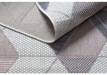 Dywany Luszczow Kusový koberec SISAL SION Geometrický, Trojúhelníky 3006 ecru / růžový Rozměr koberce: 140 x 190 cm