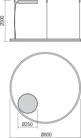 Redo group Redo Orbit direct, závěsné kruhové svítidlo, 55W LED 3000K stmívatelné TRIAC, bronz, prům. 80cm