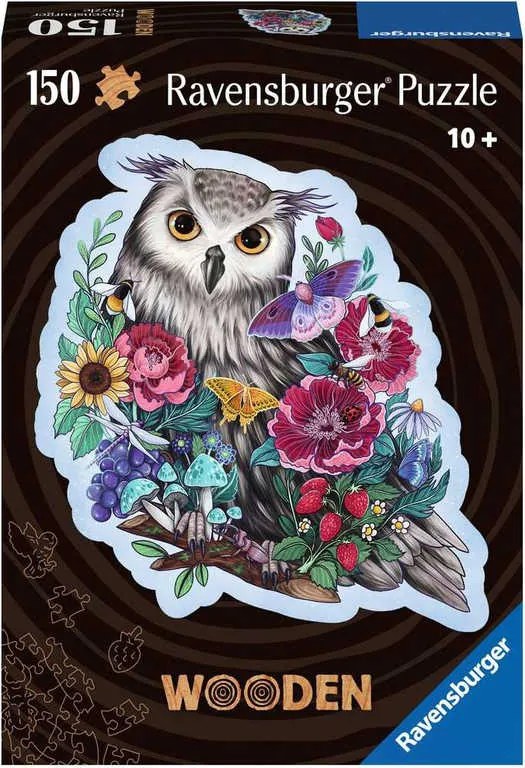 RAVENSBURGER DŘEVO Puzzle 150 dílků Tajemná sova 27x20cm skládačka 2417511