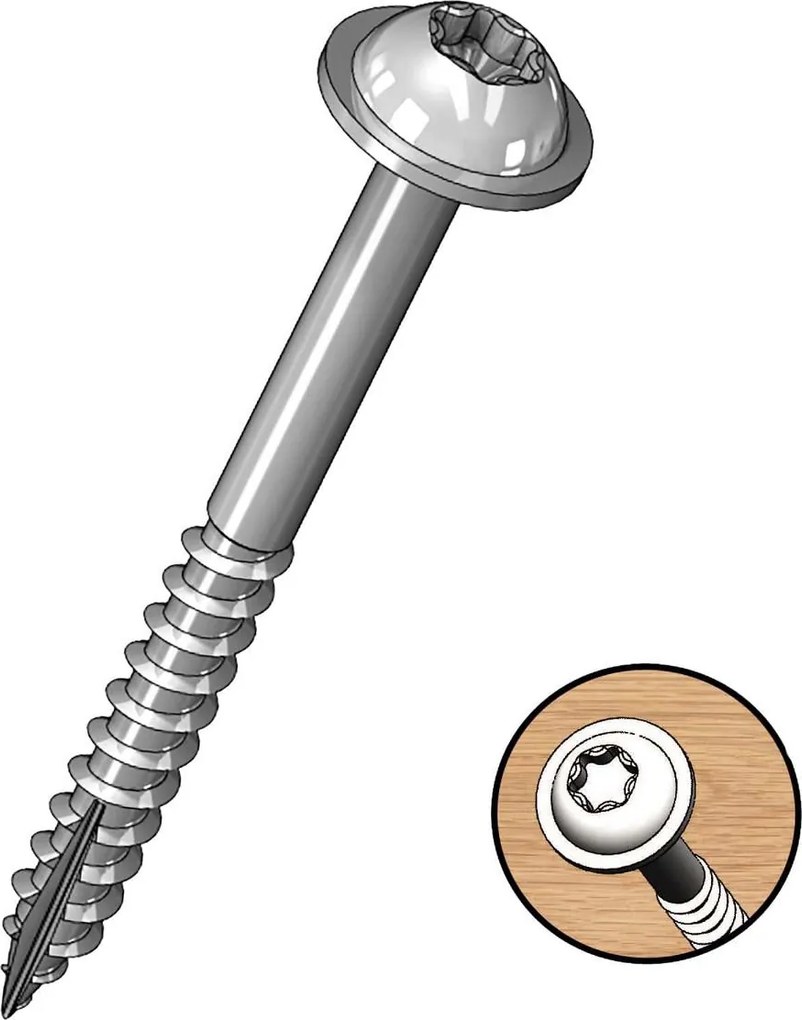 Milescraft PocketScrews – pozinkované samořezné vruty pro kapsové spoje Délka: 32 mm, závit: jemný (fine), Obsah balení: 1000 ks