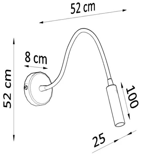 Sollux SL.0910 - Flexibilní lampička AXIL 1xG9/12W/230V černá