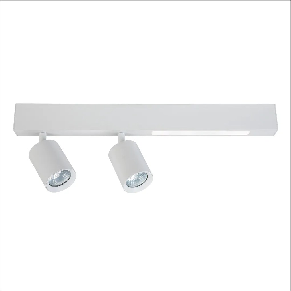 Stropní svítidlo Magnet, 2x bílé kovové stínítko + 1x LED 5W, w