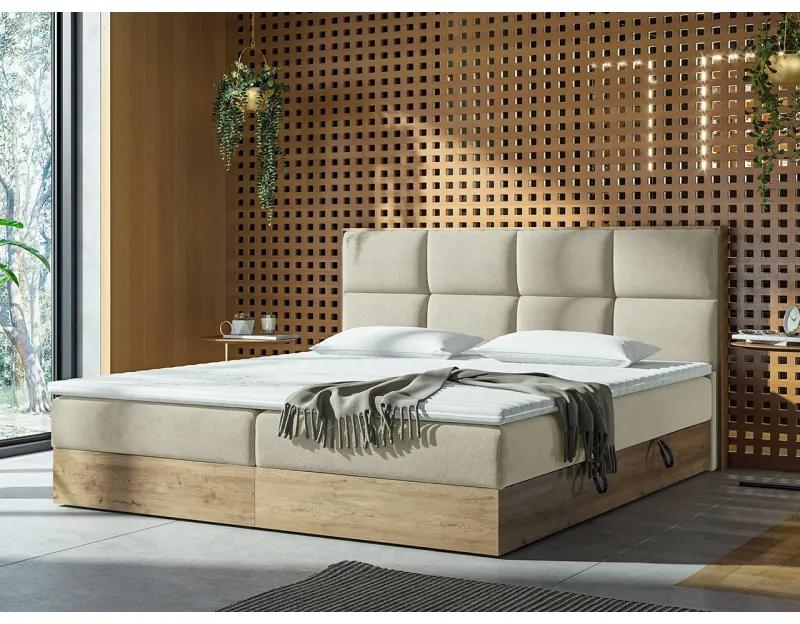 Kontinentálni postel Bogonita, Rozměr postele: 140x200, Potah: zlatý řemeslný dub / Soro 28