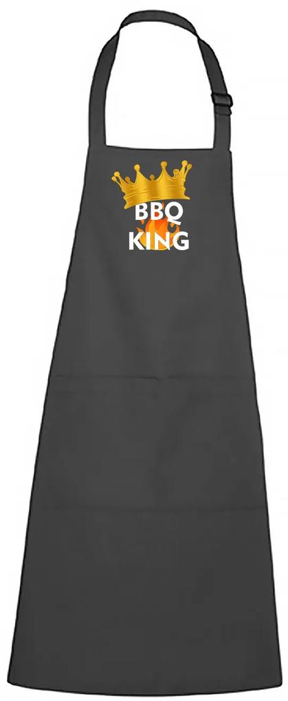 Super plecháček Zástěra s potiskem BBQ King Barva zástěry: Černá