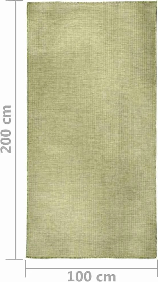 Venkovní hladce tkaný koberec 100x200 cm zelená 340808