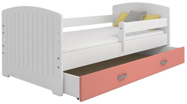 ImportWorld Dětská postel Magdaléna 80x160 B5, bílá/růžová + rošt a matrace
