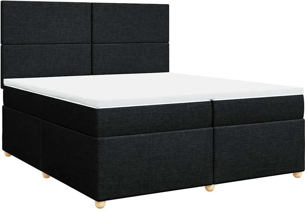 Box spring postel s matrací černá 200x200 cm textil 3293682