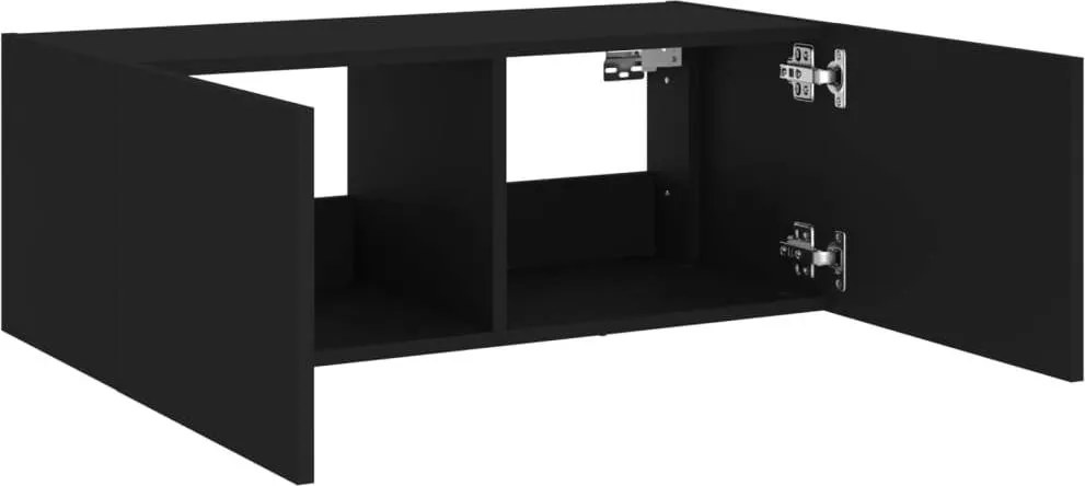 vidaXL Nástěnná TV skříňka s LED osvětlením 80 x 35 x 31 cm [837283] Barva: hnědý dub