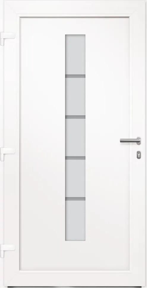 vidaXL Vchodové dveře hliník a PVC 100 x 200 cm [3056809] Barva: Bílá
