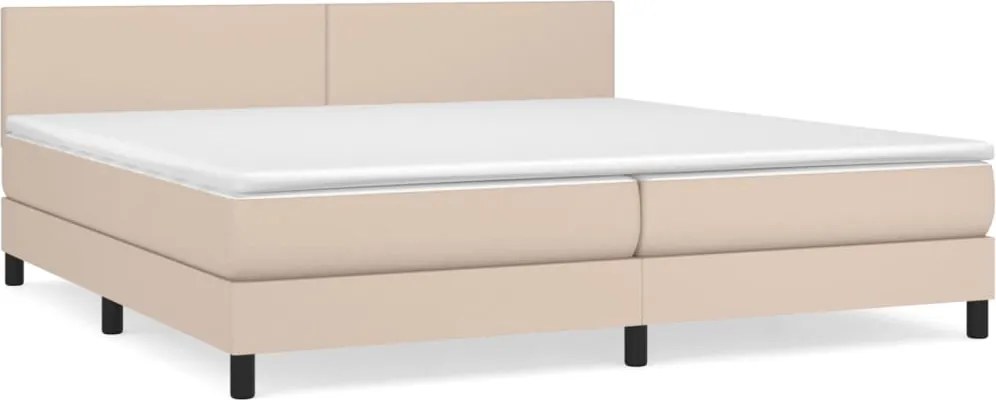 Box spring postel s matrací cappuccino 200 x 200 cm umělá kůže 3141028