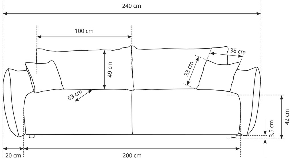 Pohovka ALLORA Vyberte barvu látky: element 12