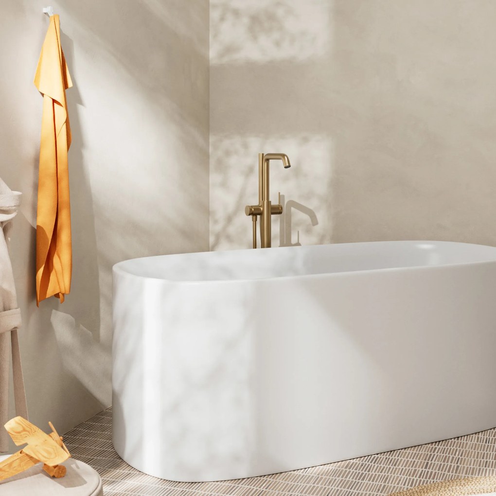 Hansgrohe Tecturis S, páková vanová volně stojící baterie na podlahu, kartáčovaný bronz, HAN-73440140