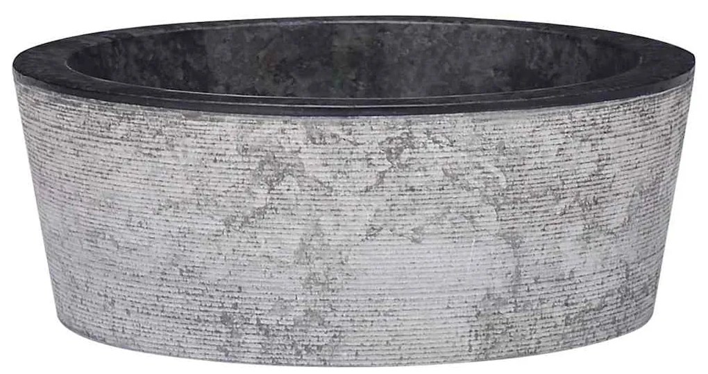 Umyvadlo černé Ø 40 x 15 cm mramor 149178