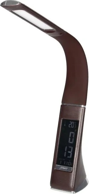 Stolní lampa s budíkem VIRONE DOLOMIT DL-12/BR, 5W, 400lm, 4000K, hnědá
