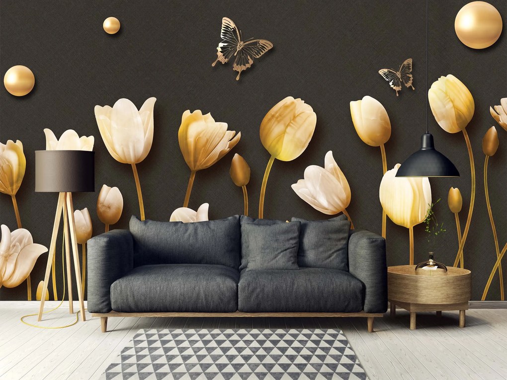 Malvis ® Tapeta Tulipány 3D Vel. (šířka x výška): 432 x 290 cm