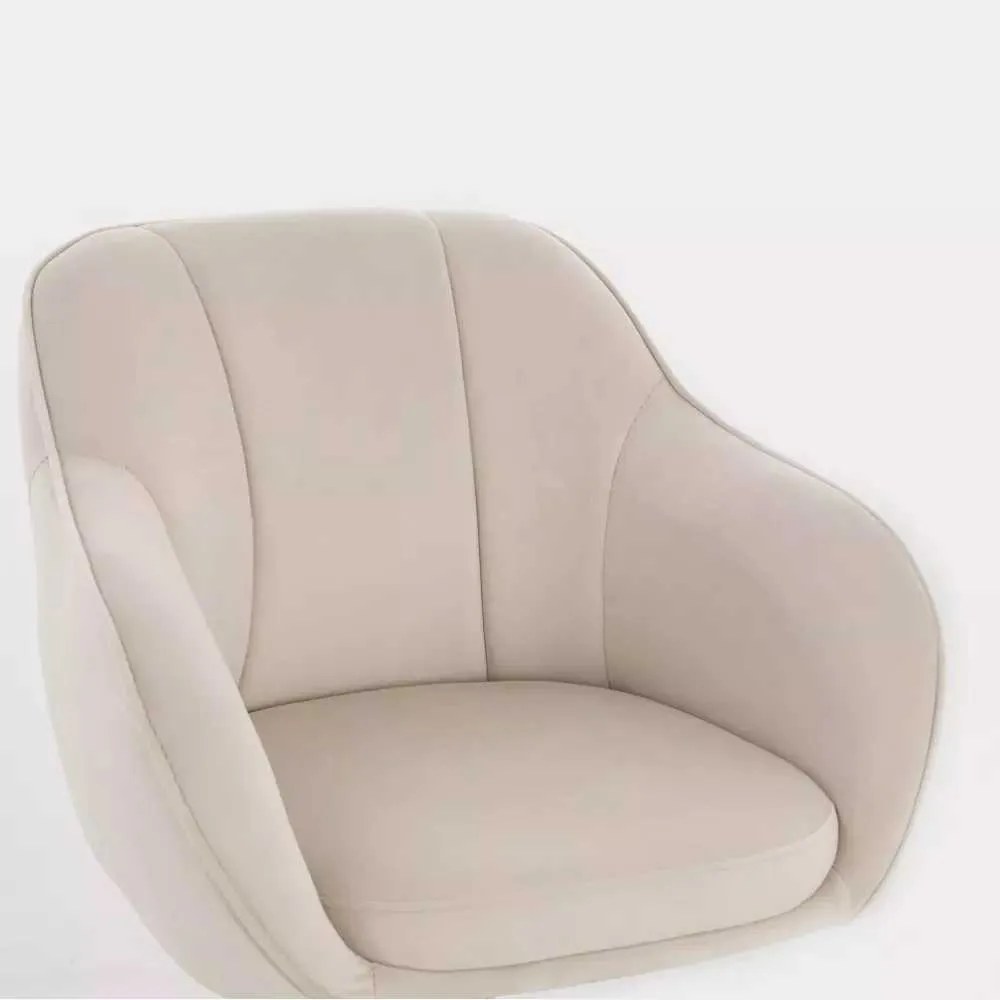 LuxuryForm DESIGN Barová židle AVOLA VELUR na stříbrné kulaté podstavě - krémová