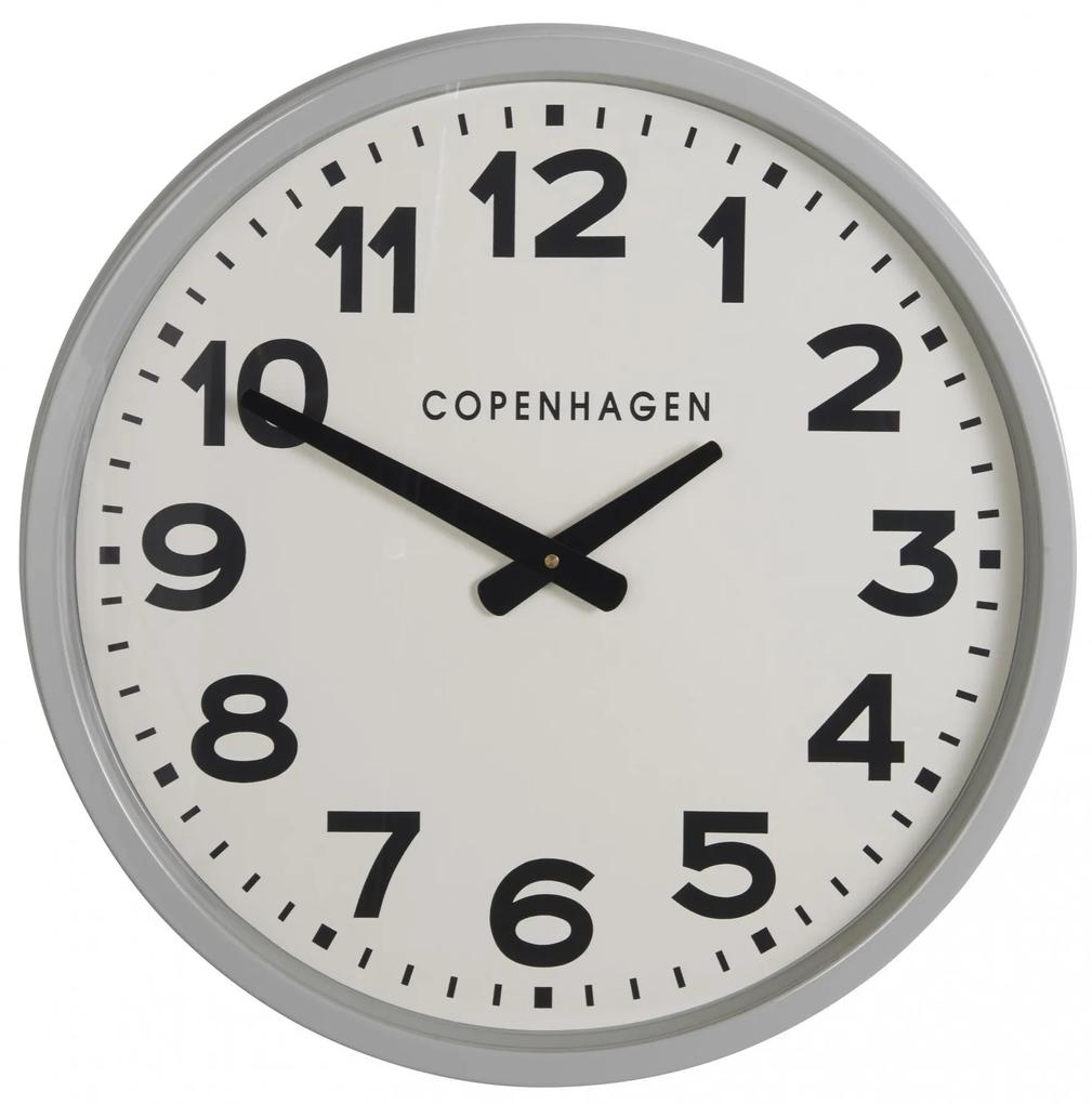 IB LAURSEN Nástěnné hodiny Copenhagen Grey 52cm, šedá barva, sklo, kov