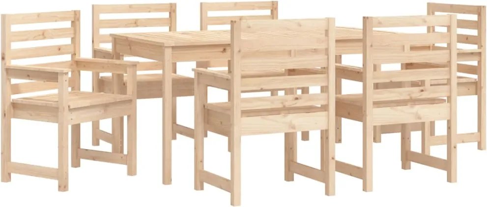 7dílný zahradní jídelní set masivní borové dřevo 3154713