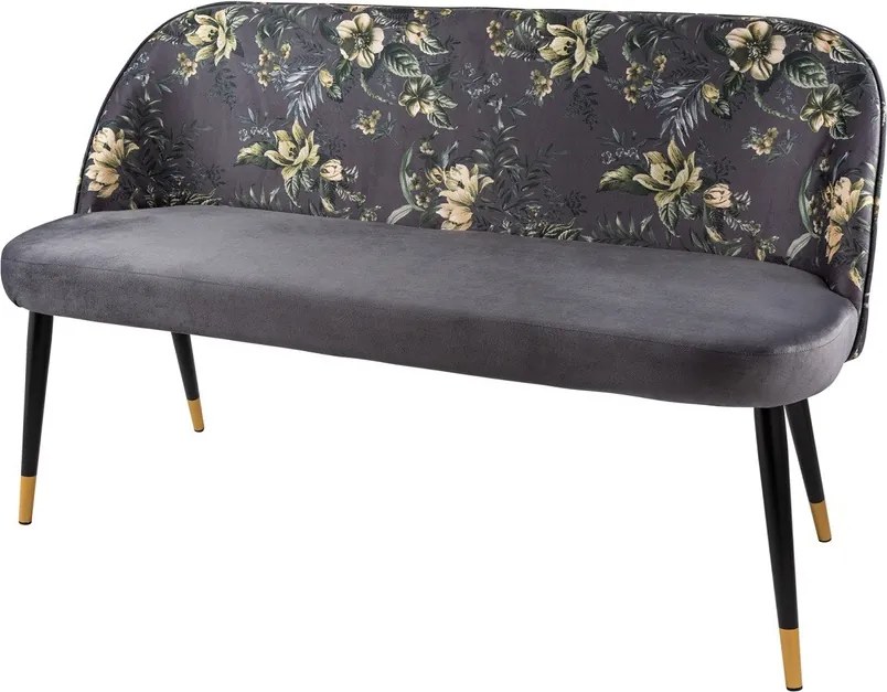 Designová lavice Jalisa 130 cm šedý samet