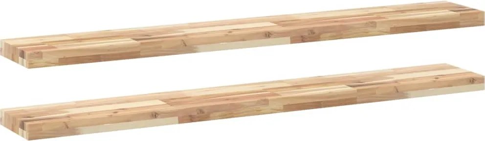 Plovoucí police 2 ks 120 x 20 x 4 cm neošetřené akáciové dřevo 3279432