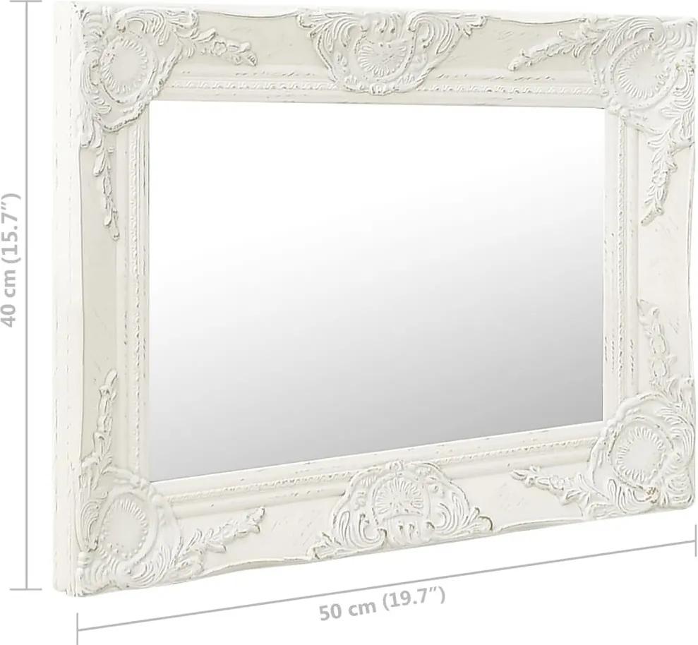vidaXL Nástěnné zrcadlo barokní styl 50 x 40 cm [320308] Barva: Stříbrná