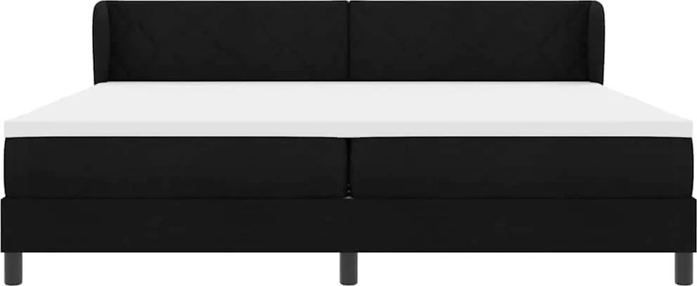Postel s boxspringem s čelo Černá 200 x 200 cm textil 3340110