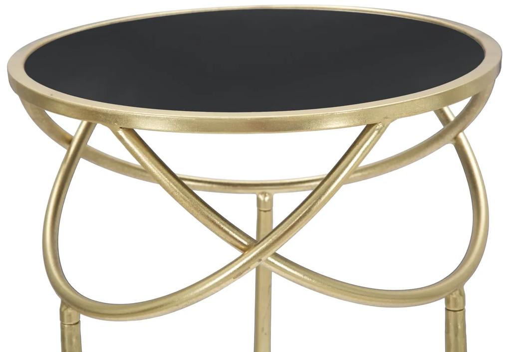Odkládací stolek na telefon Mauro Ferretti Alter, 40x80 cm, zlatá/černá