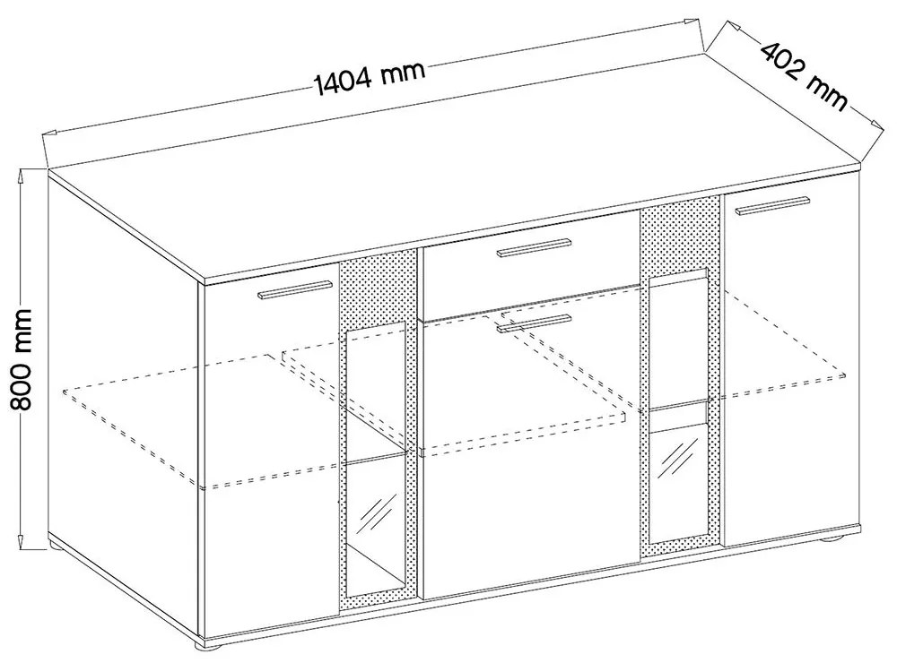 Komoda SALSA | 140 cm | lefkas
